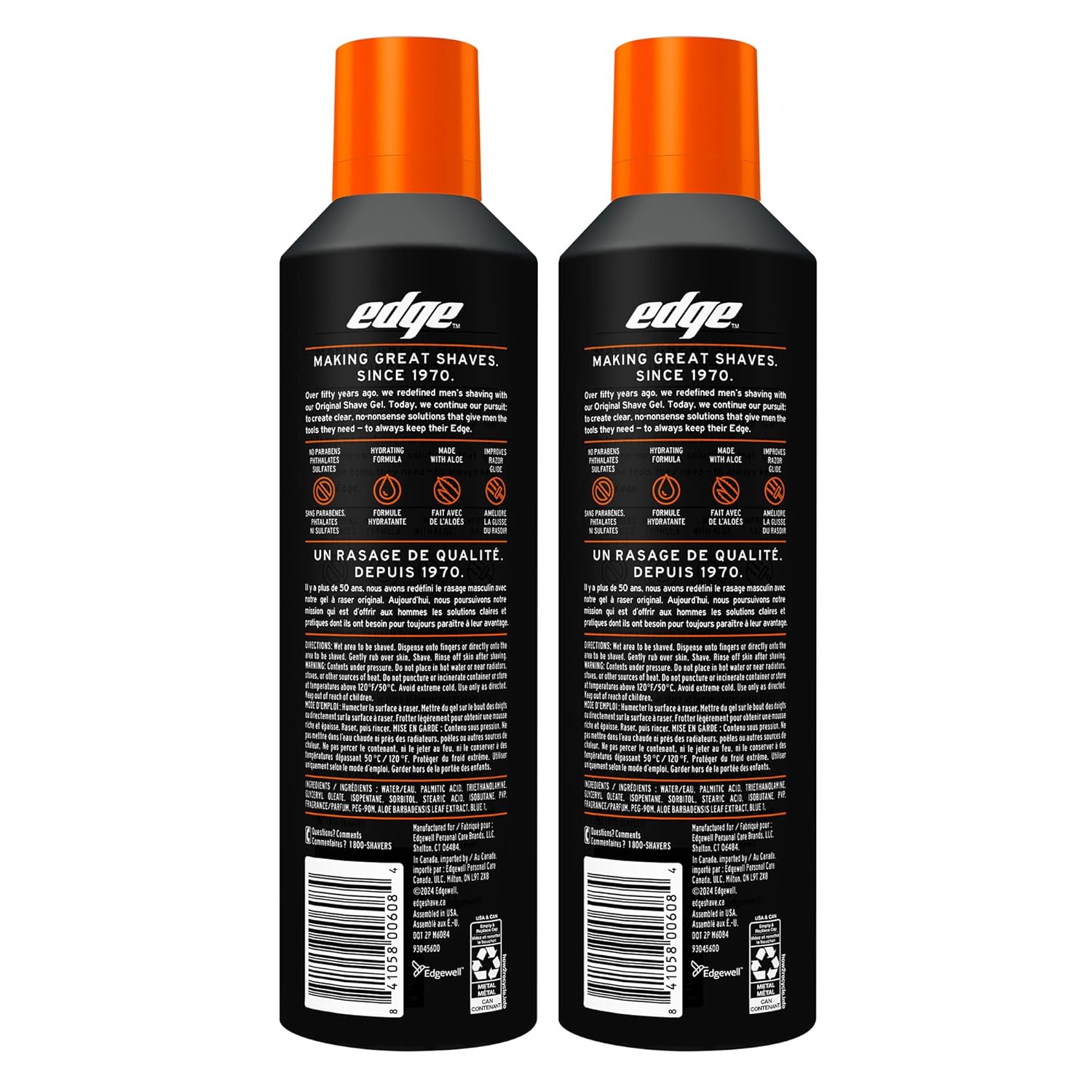 Edge Shaving Gel for Men, 9.5oz, 2 Pack Mens Shave Gel with Aloe, Mens ...